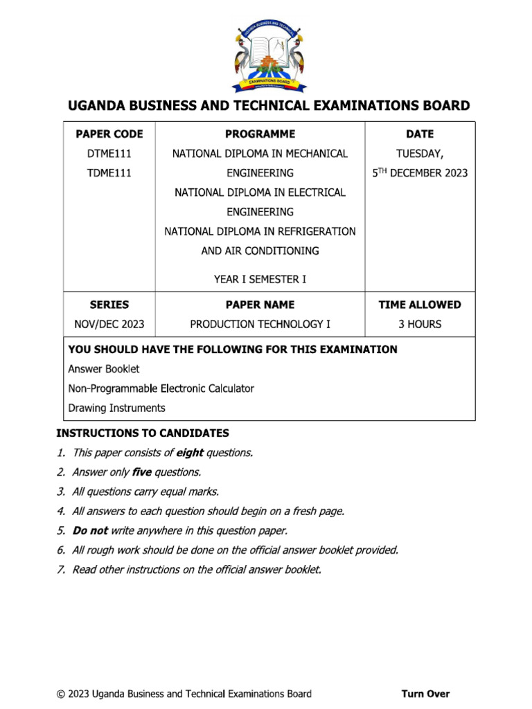 Production Tech 1 | PDF