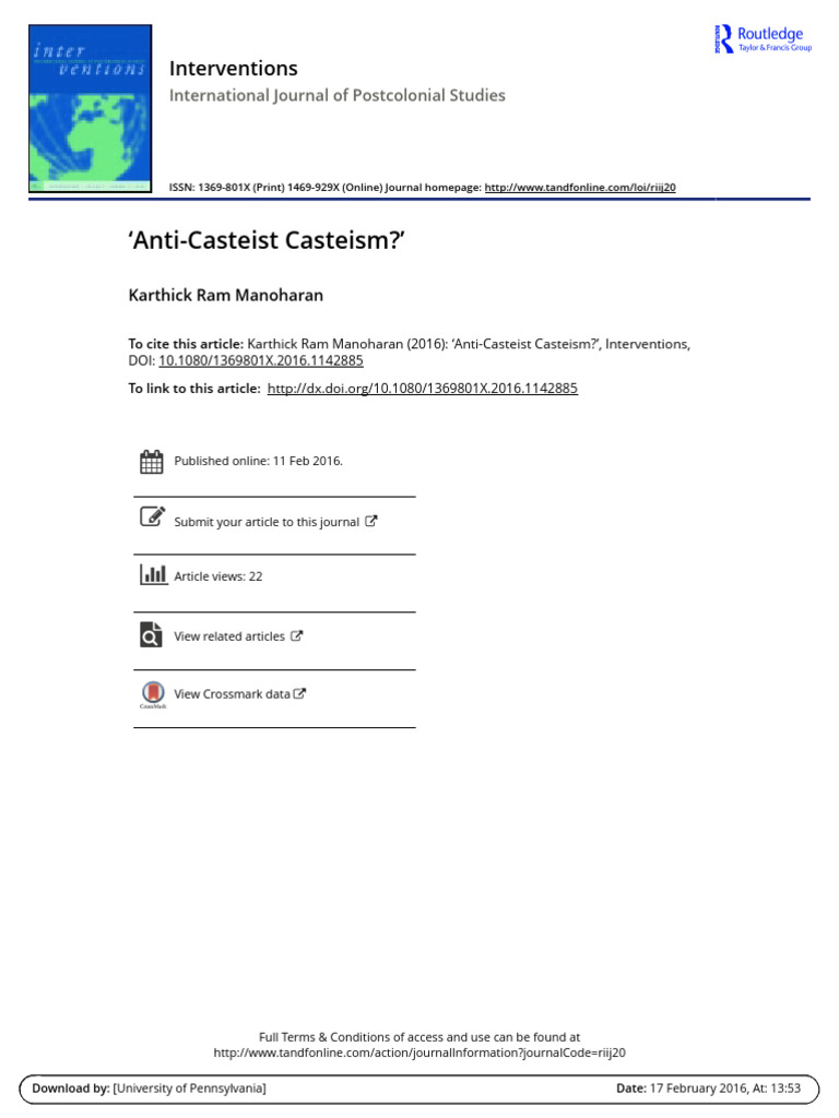 Anti Casteist Casteism | PDF | Caste | Dalit