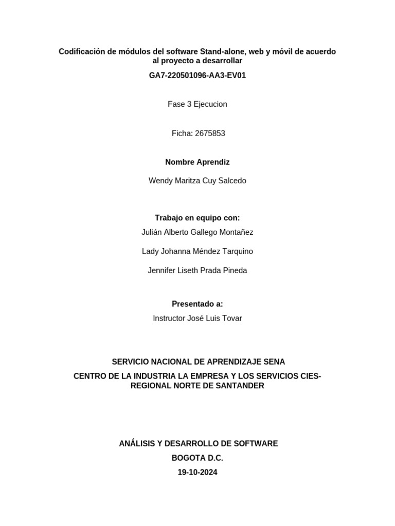 GA7-220501096-AA3-EV01-Codificación de Módulos Stand-Alone 01 | PDF | Programa de computadora ...