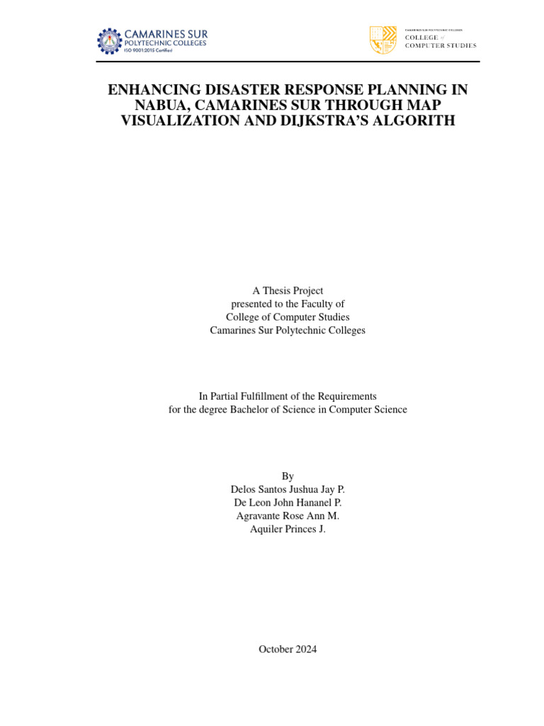 Enhancing Disaster Response Planning in Nabua Camarines Sur Through Map ...