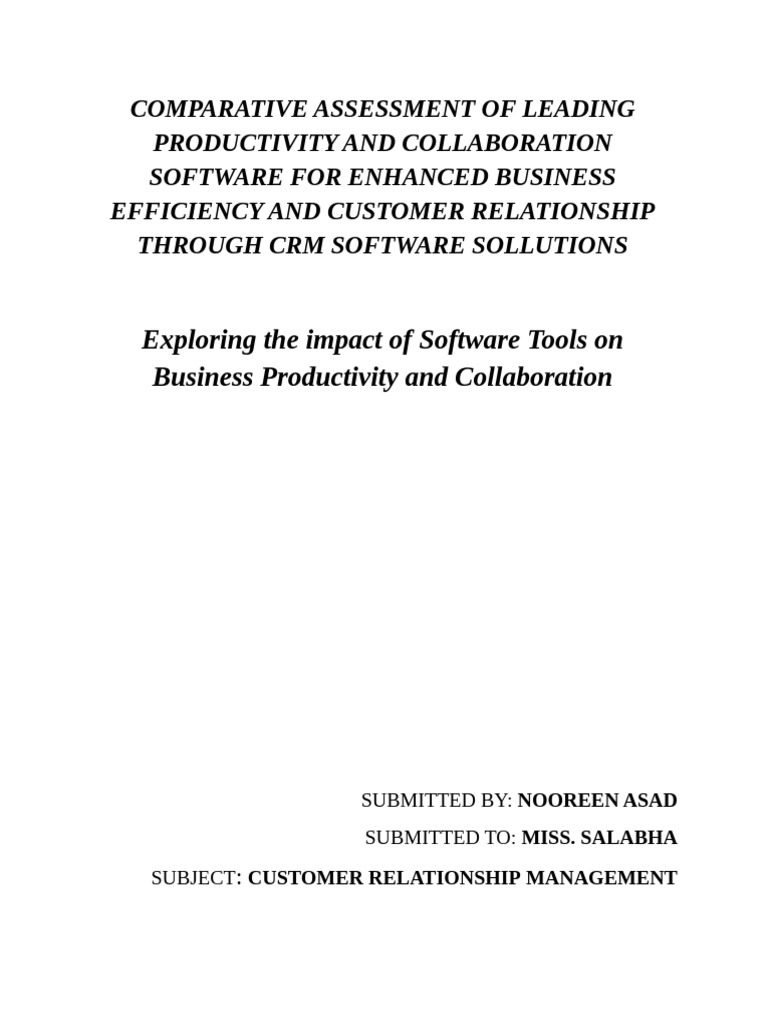 Exploring The Impact of Software Tools On Business Productivity and ...