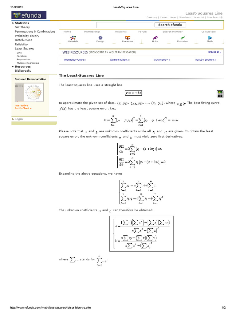 Least-Squares Line | PDF | Least Squares | Errors And Residuals