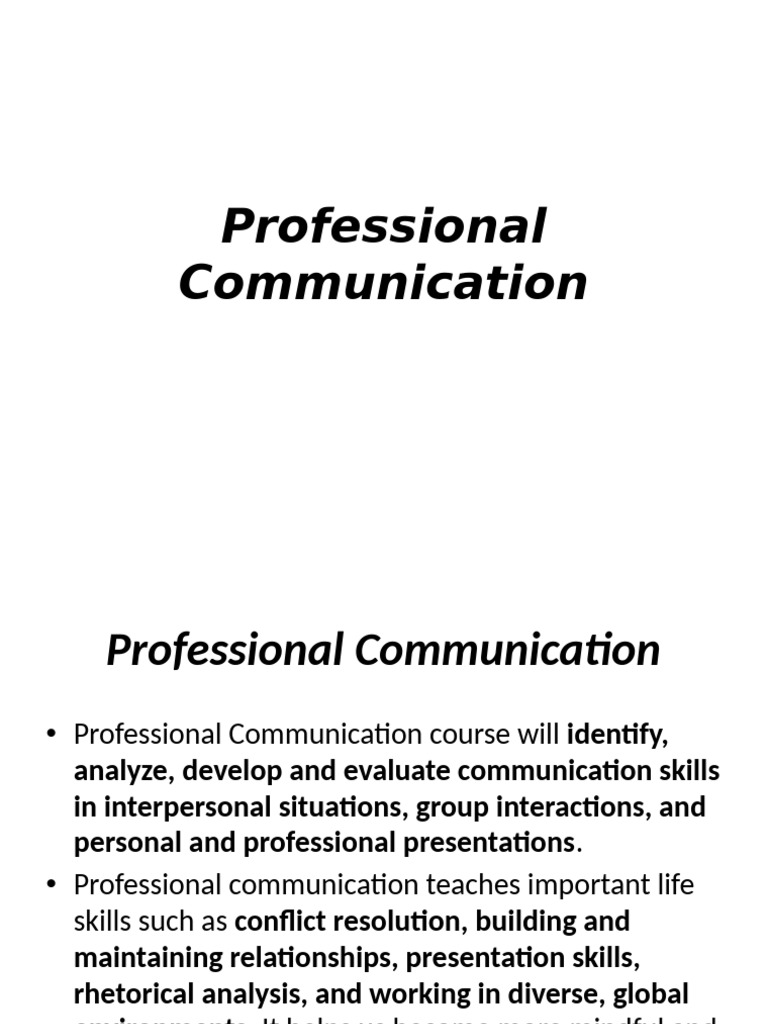 Professional Communication | PDF | Communication | Human Communication