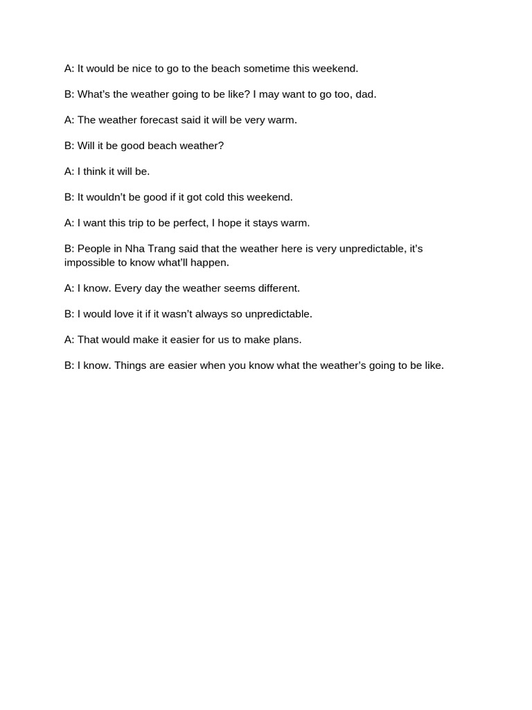 Conversation About Weather | PDF