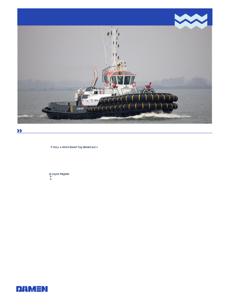 Azimuth Stern Drive Tug 3212 Specs | PDF | Ships | Tugboat