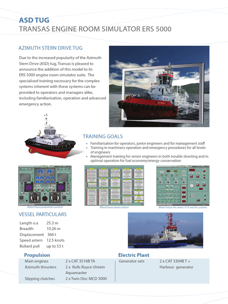 PDF ASD Tug Simulator Leaflet - Transas | PDF | Simulation | Tugboat