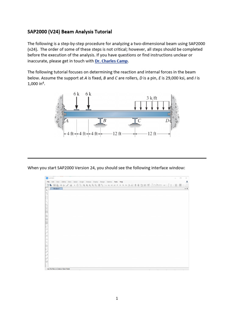 SAP2000 Beam Analysis Tutorial | PDF | Beam (Structure) | Window (Computing)