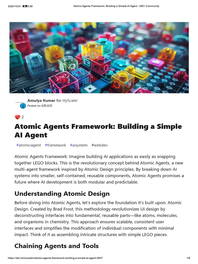 Atomic Agents Framework - Building A Simple AI Agent - DEV Community ... Atomic Agents Framework - Building A Simple AI Agent - DEV Community ...