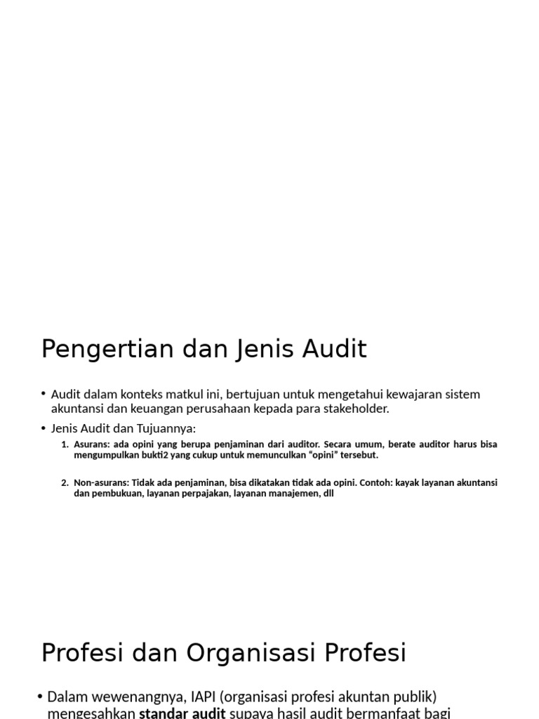 Pengertian Dan Jenis Audit | PDF
