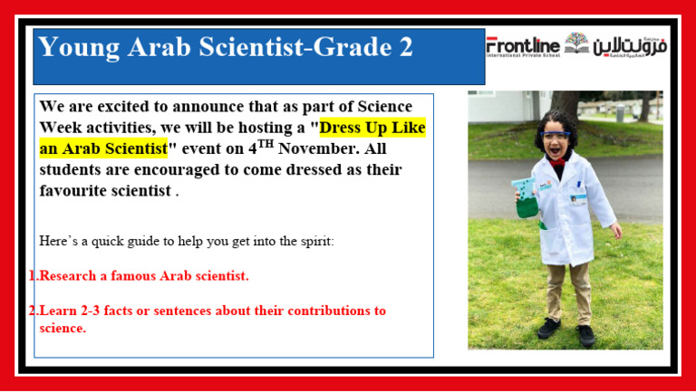 Young Arab Scientist-Grade 2 (Science Week) | PDF