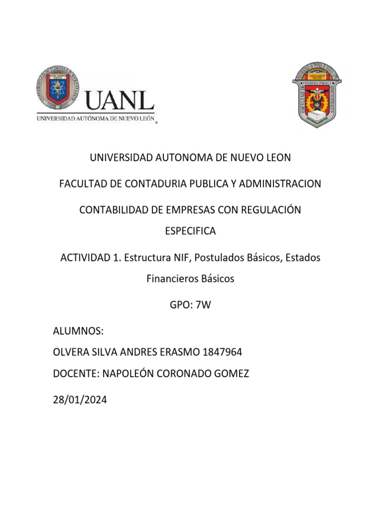 Estructura y Aplicación de las NIF | PDF | Contabilidad | Estado financiero