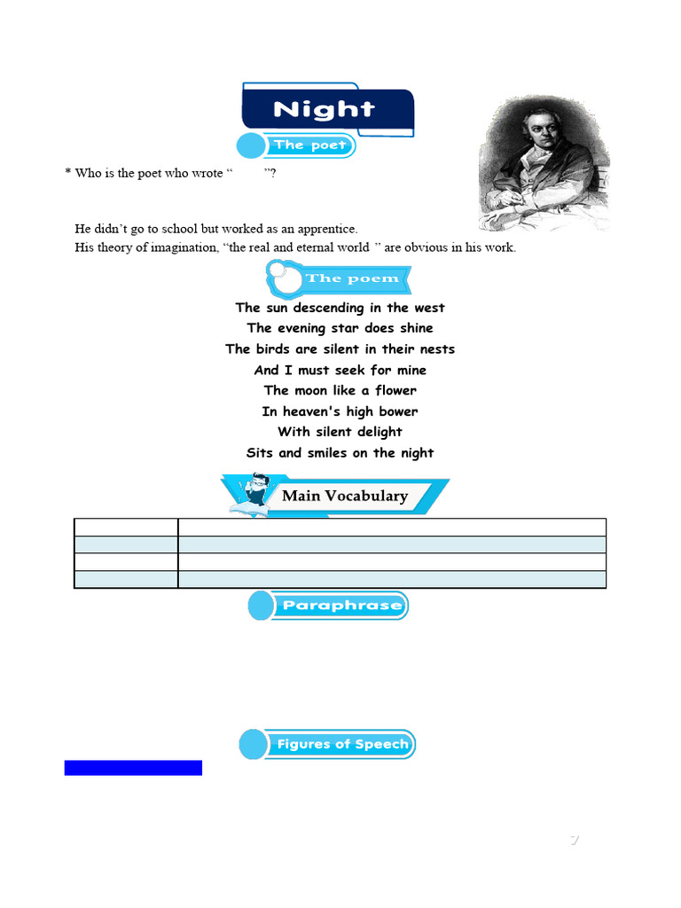 Night POEM | PDF | Poetry