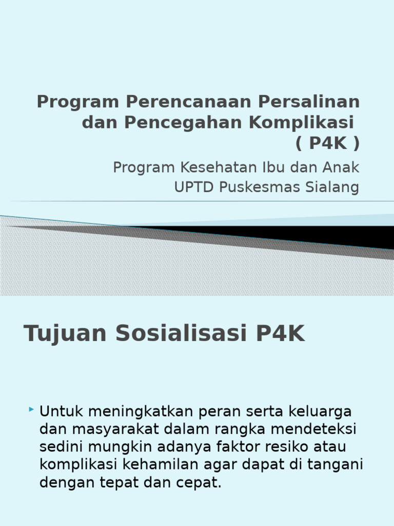 p4k Puskesmas Sialang | PDF | Kesehatan Holistik