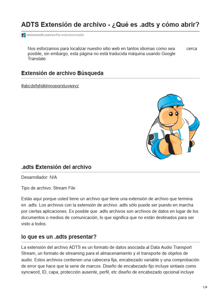ADTS Extensión de Archivo - Qué Es Adts y Cómo Abrir | PDF | Archivo de computadora | Microsoft ...