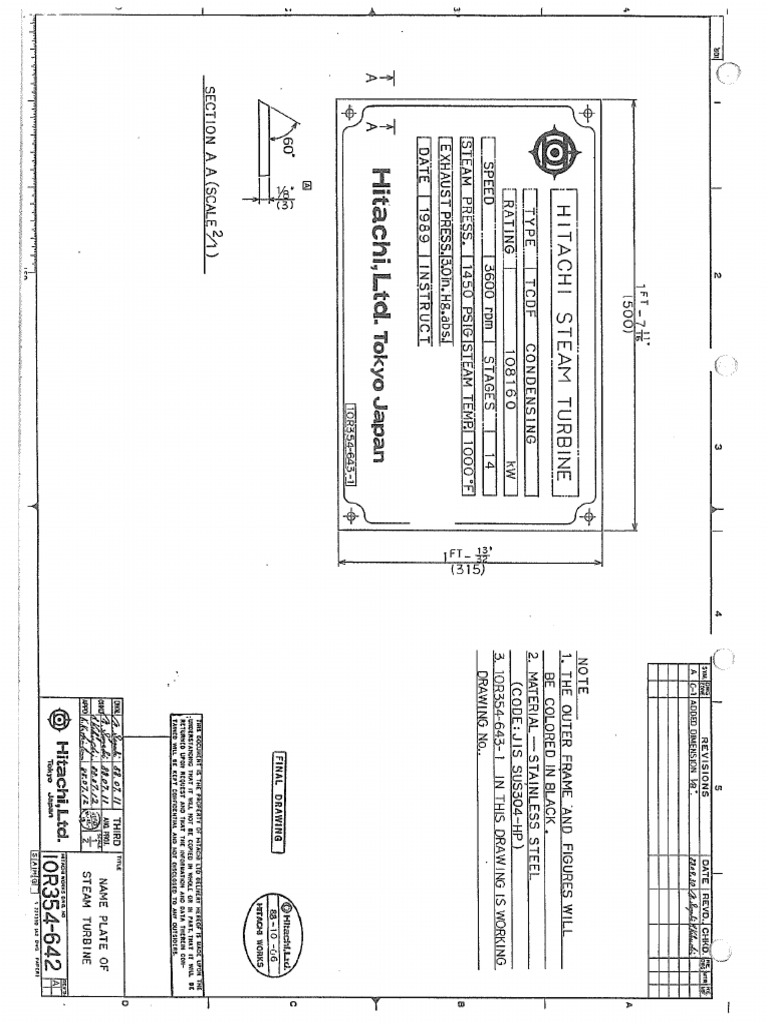 108 MW Hitchachi Turbine Data Sheets For Web | PDF