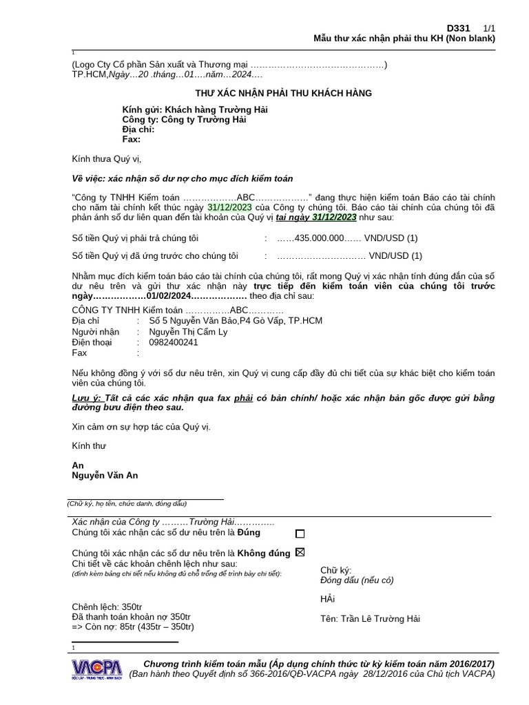 D331-Mau Thu Xac Nhan BT | PDF