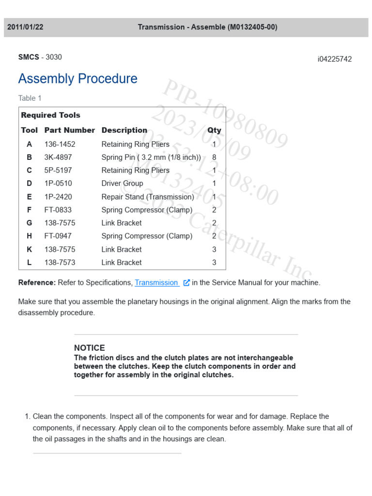 D8R Transmission Assembly Guide | PDF | Clutch | Bearing (Mechanical)