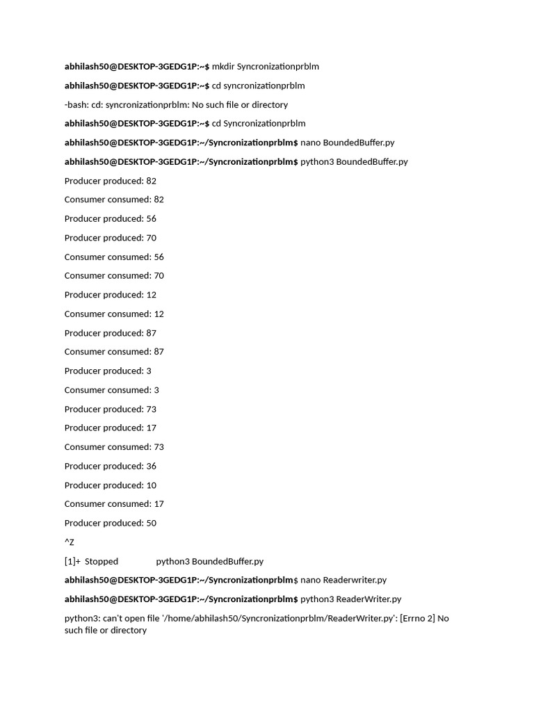 Python Synchronization Example Scripts | PDF