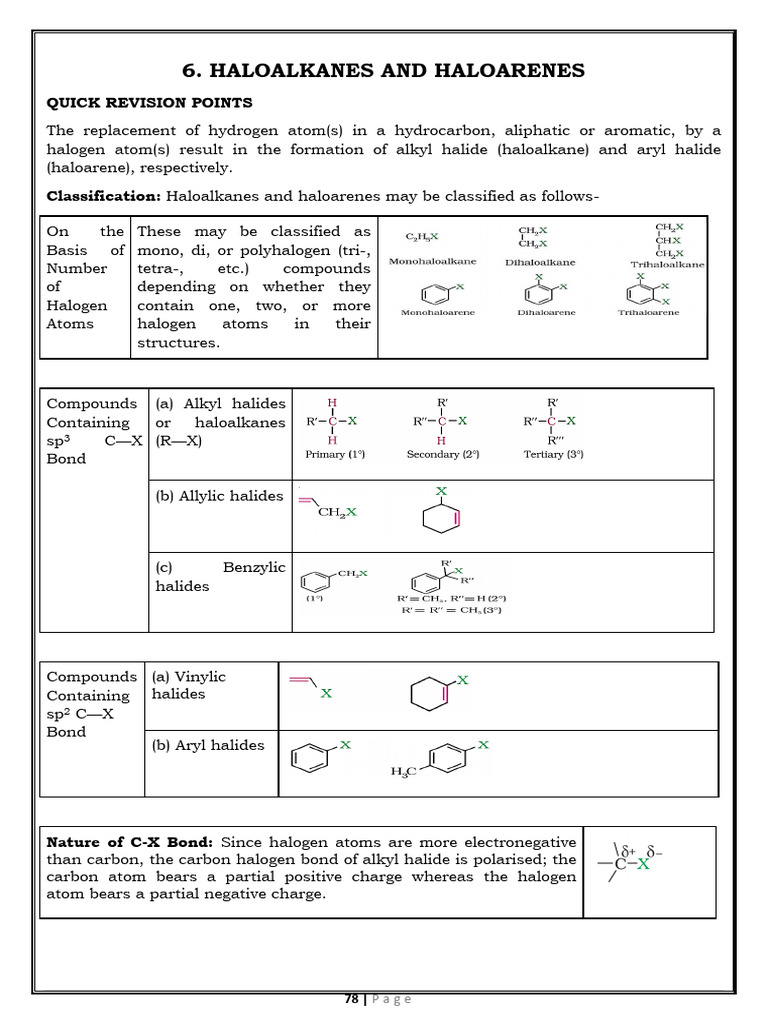 Haloalkane and Haloarene 24-25 KV | PDF | Chemical Reactions | Chemistry