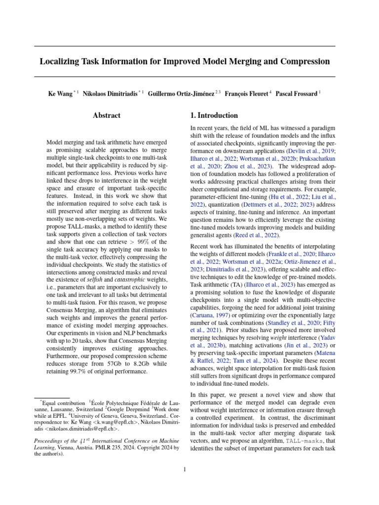 Localizing Task Information For Improved Model Merging and Compression | PDF | Data Compression ...