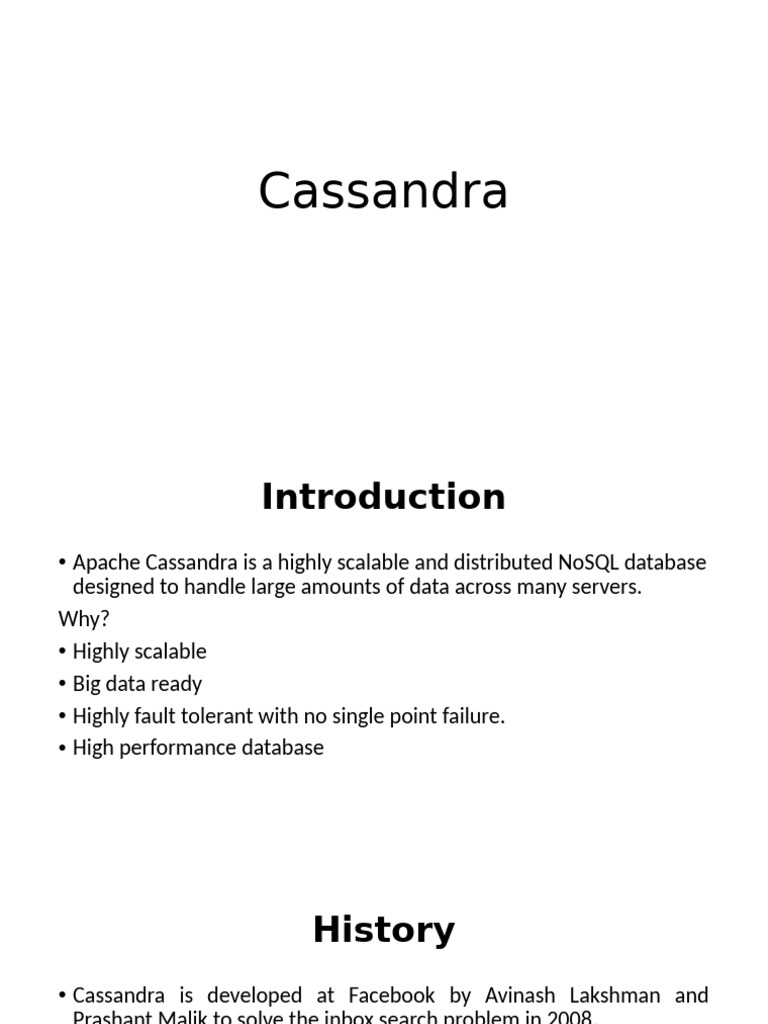 Cassandra | PDF | Replication (Computing) | Computer Engineering Cassandra | PDF | Replication (Computing) | Computer Engineering