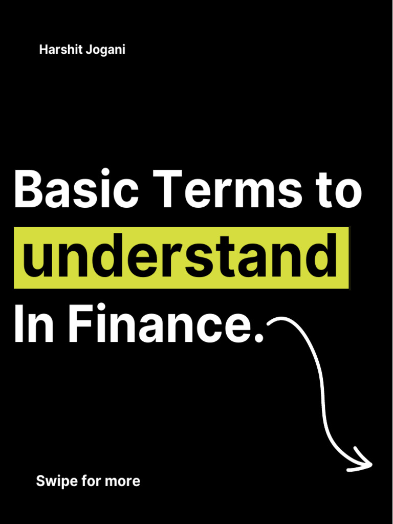 Basic Terms To Understand in Finance | PDF | Business