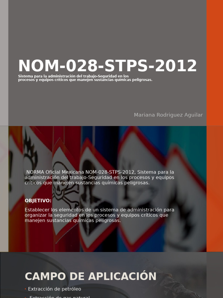 Nom 028 STPS 2012 | PDF | Petroquímico | Petróleo