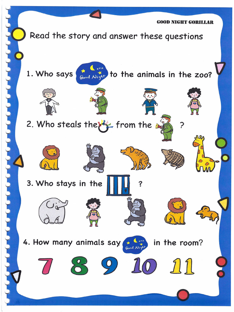 Good Night Gorilla Worksheet Qs | PDF