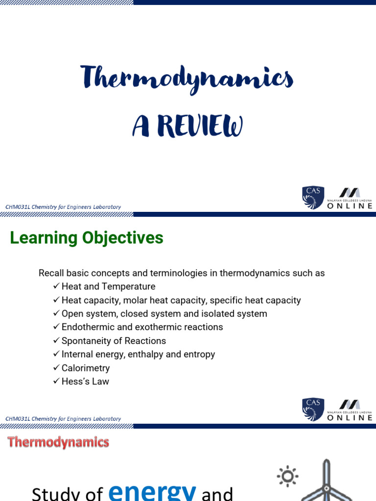 1 Thermodynamics Review | PDF | Heat | Heat Capacity