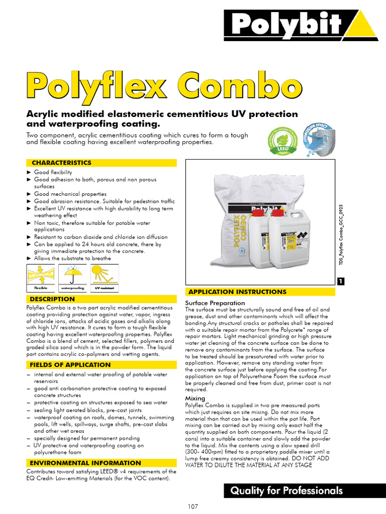 TDS Polybit Polyflex Combo - en - Mea | PDF | Concrete | Cement