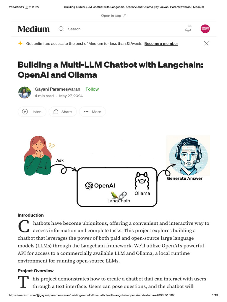 Building A Multi-LLM Chatbot With Langchain - OpenAI and Ollama - by Gayani Parameswaran ...