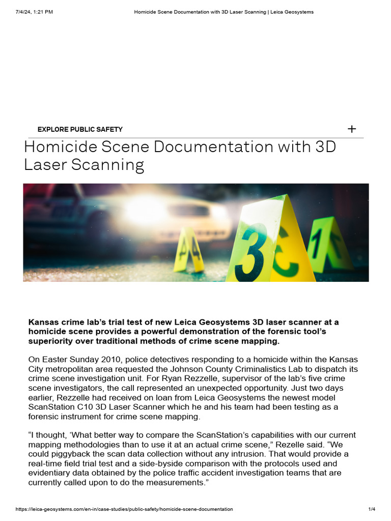 3D Laser Scanning for Homicide Scenes | PDF | Forensic Science | Lidar