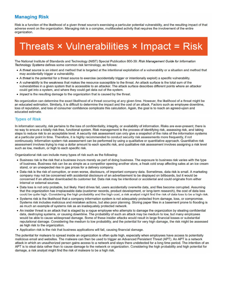 4 - Managing Risk | PDF