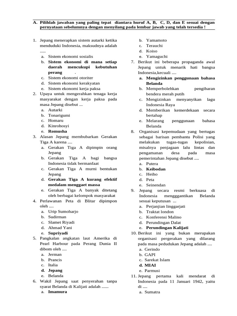 Pendudukan Jepang di Indonesia: Sejarah dan Dampak | PDF