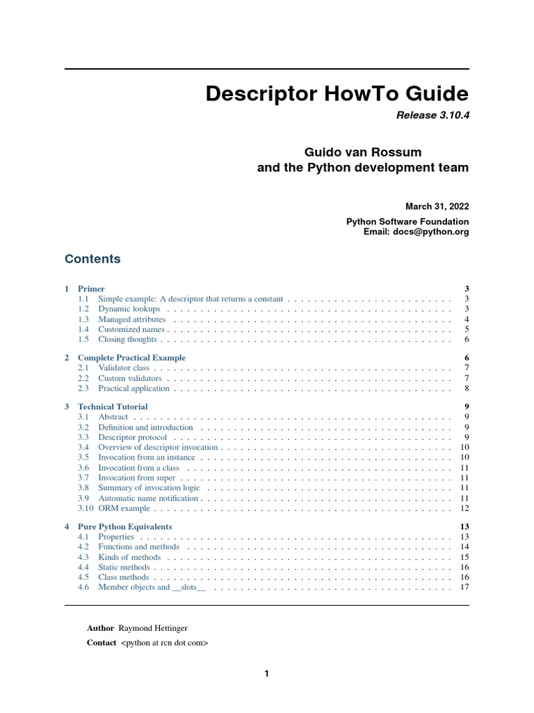 Howto Descriptor | PDF | Class (Computer Programming) | Method (Computer Programming)