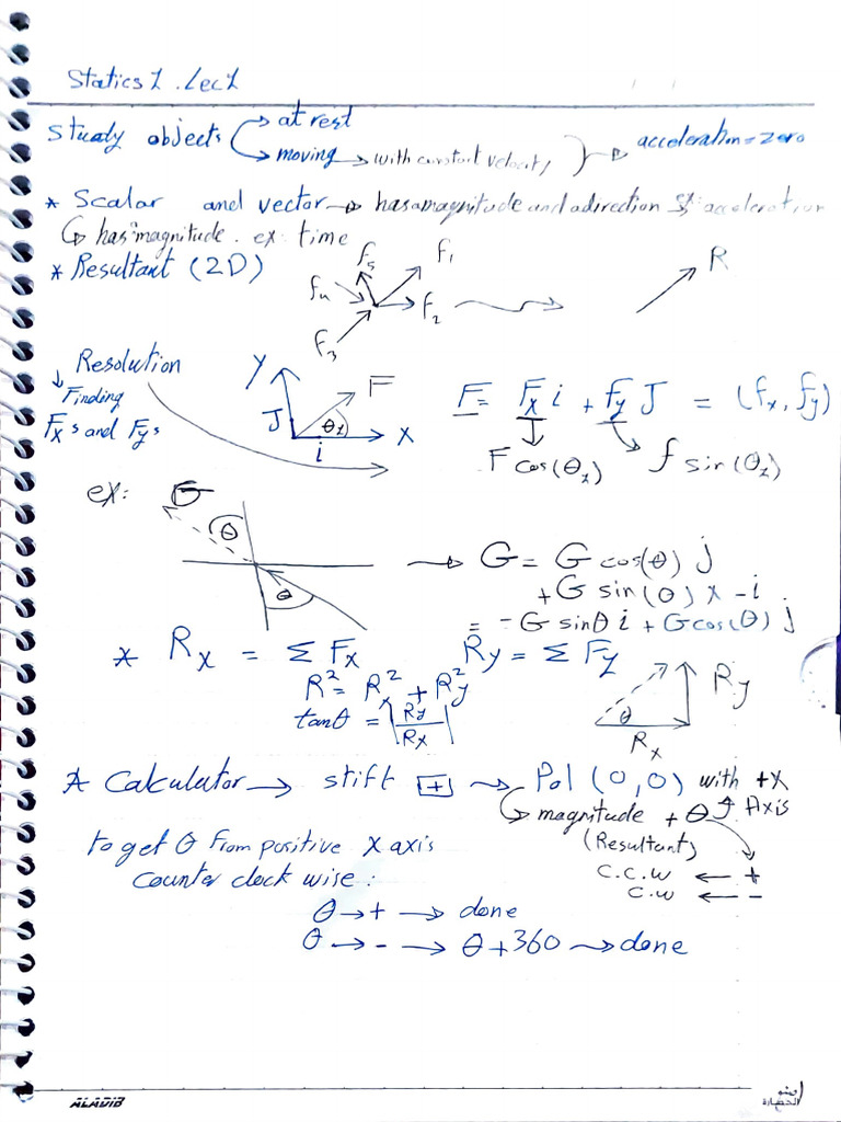 Statics Chapter 1 Summery | PDF