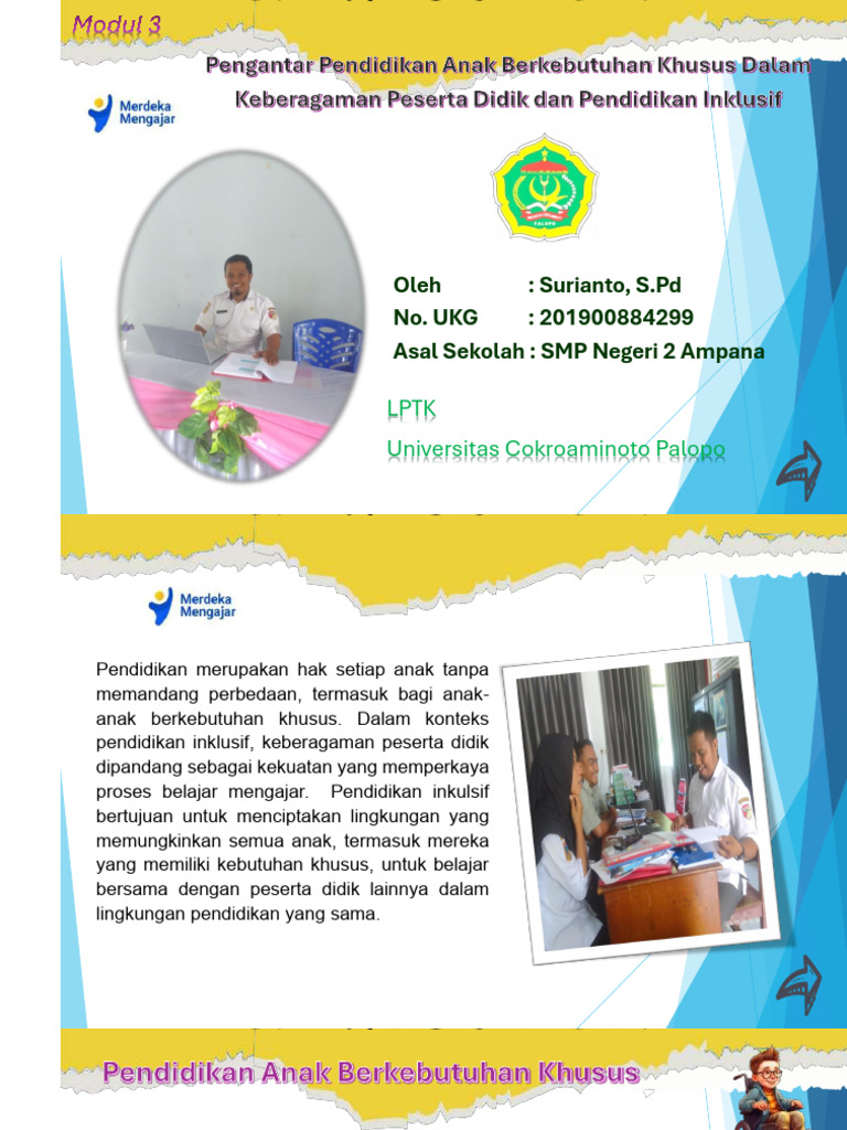 Modul 3 Pembelajaran Inklusif - Surianto | PDF | Karier & Perkembangan | Kesehatan Holistik