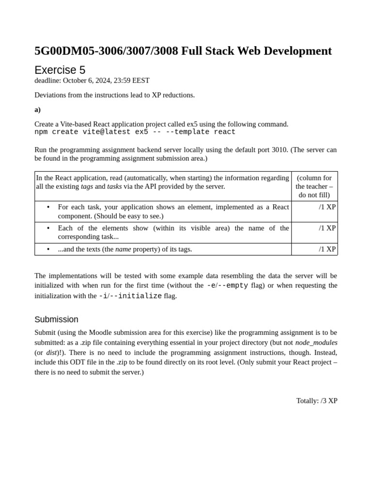 Web Dev React Task for Students | PDF