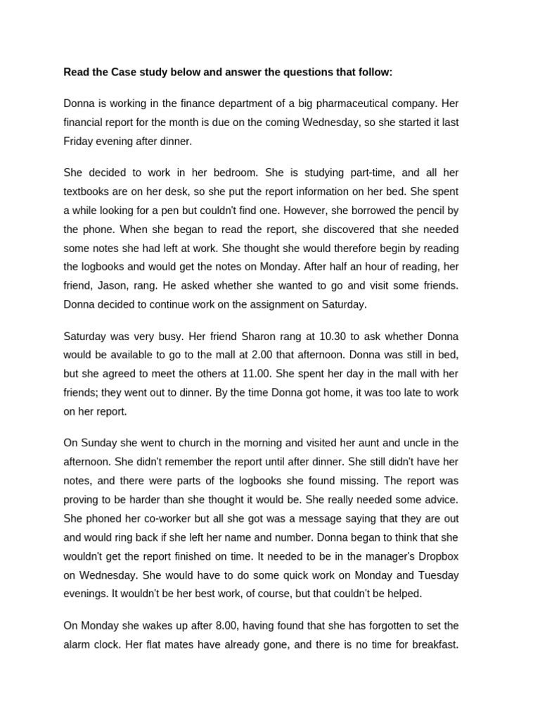 Time Management Case Study | PDF