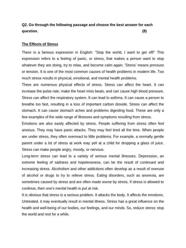 Stress Management Case Study | PDF | Stress (Biology) | Feeling