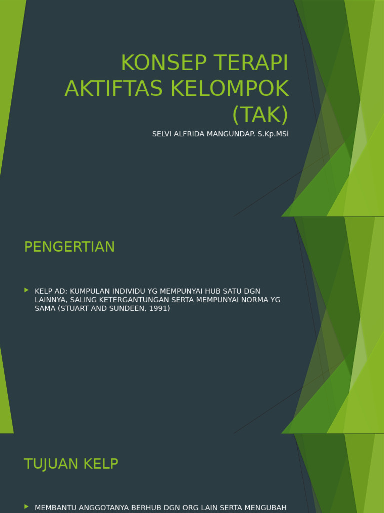Konsep Terapi Aktiftas Kelompok (Tak) | PDF