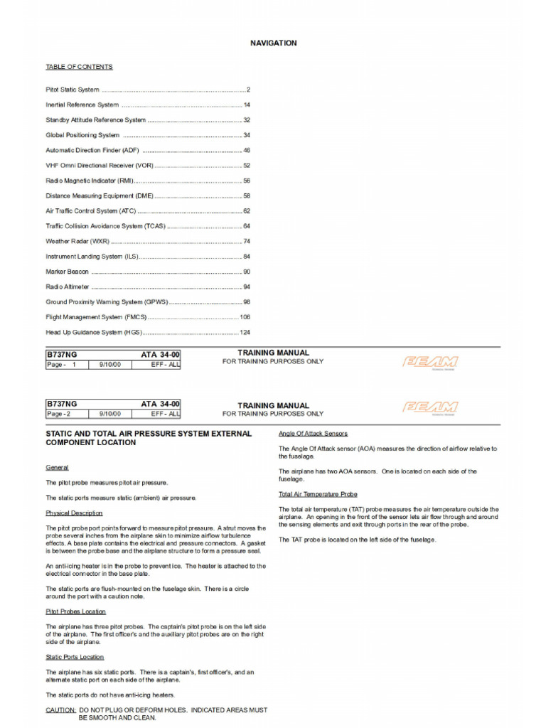 B737NG ATA 34 - Navigation | PDF