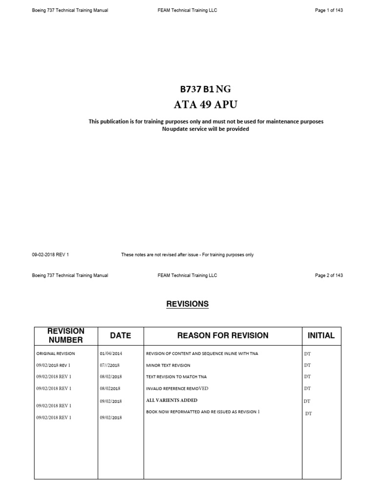 B737NG Ata 49 - Apu | PDF | Rotating Machines | Engineering