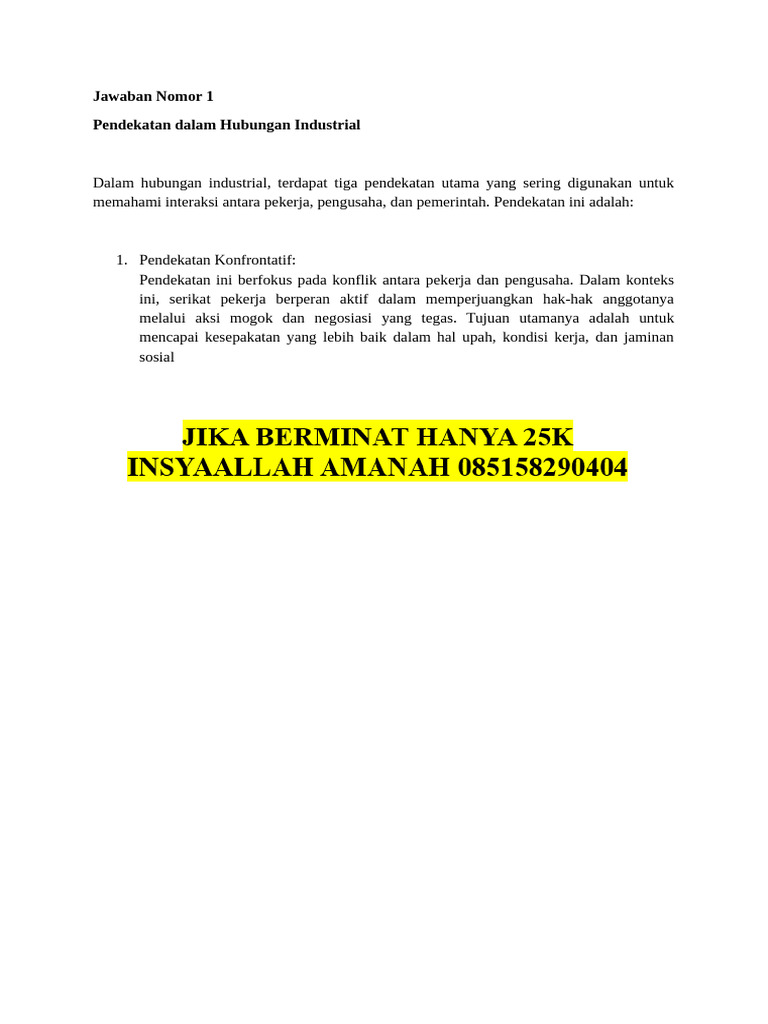 TMK 1 Hubungan Industrial | PDF