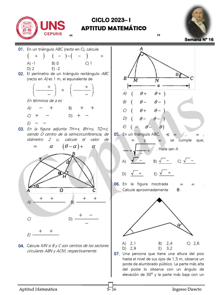 RM - Semana 16 - Wilmer Bances C. | PDF | Triángulo | Geometría del plano euclidiano