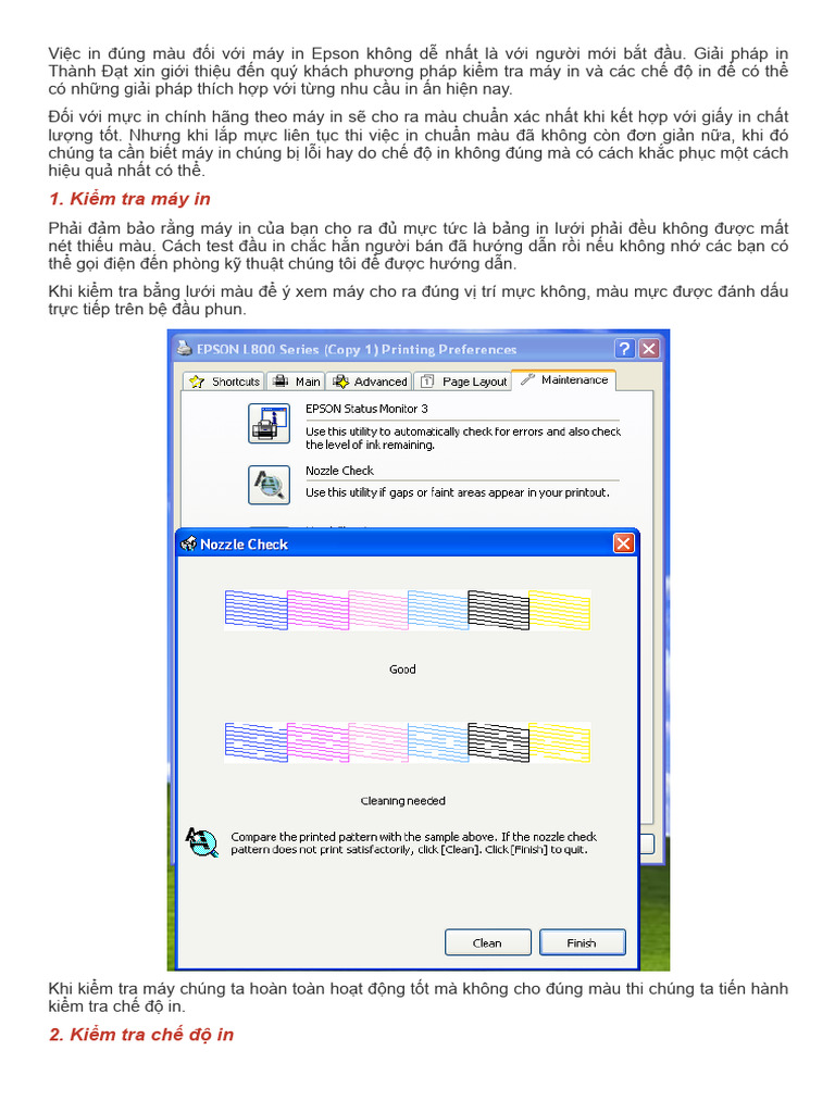 Máy In Epson L805 In Không Đúng Màu - Nguyên Nhân & Khắc Phục | PDF