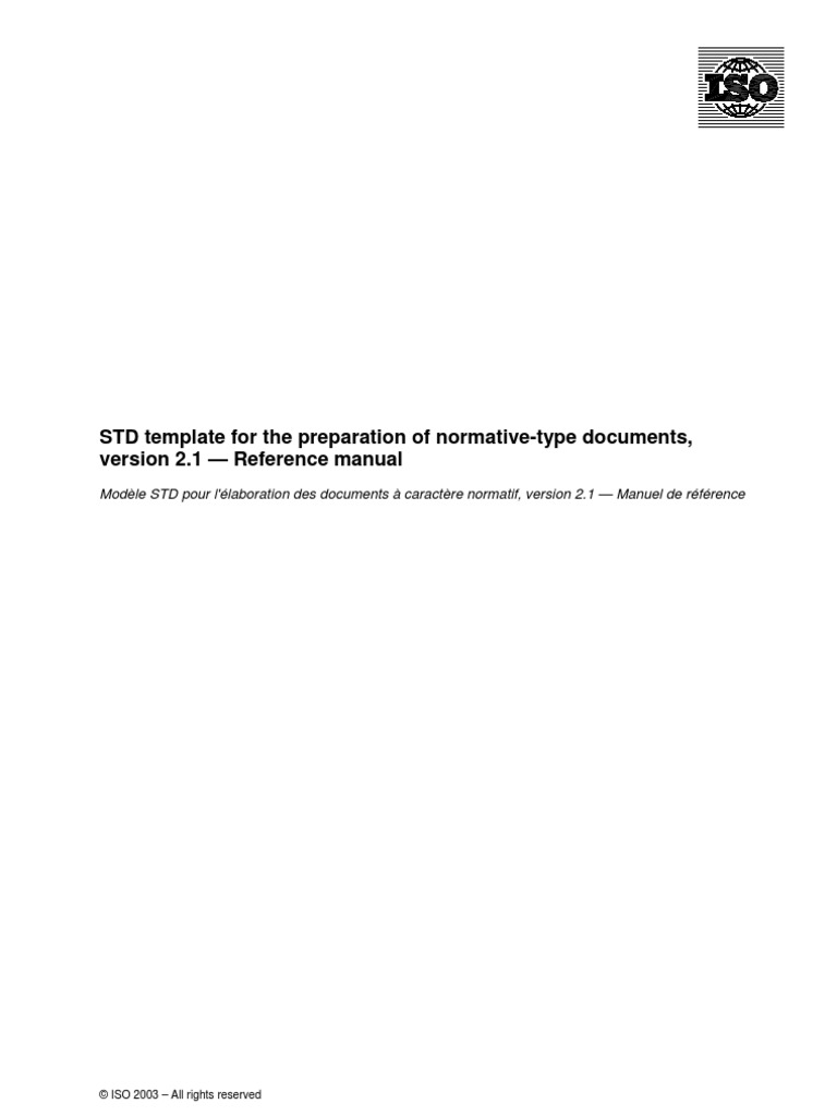 STD Template For The Preparation of Normative-Type Documents, Version 2 ...