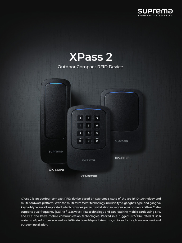 XPass 2 Outdoor RFID Device Overview | PDF | Computer Science | Electronics