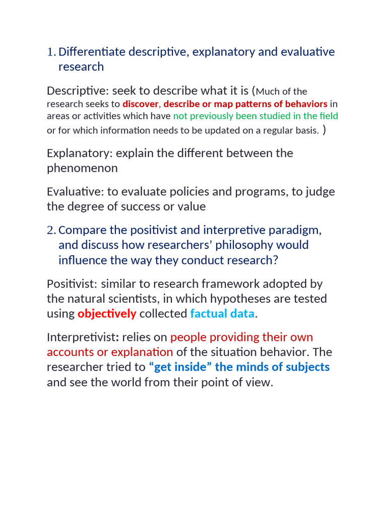 Differentiate Descriptive | PDF | Science & Mathematics