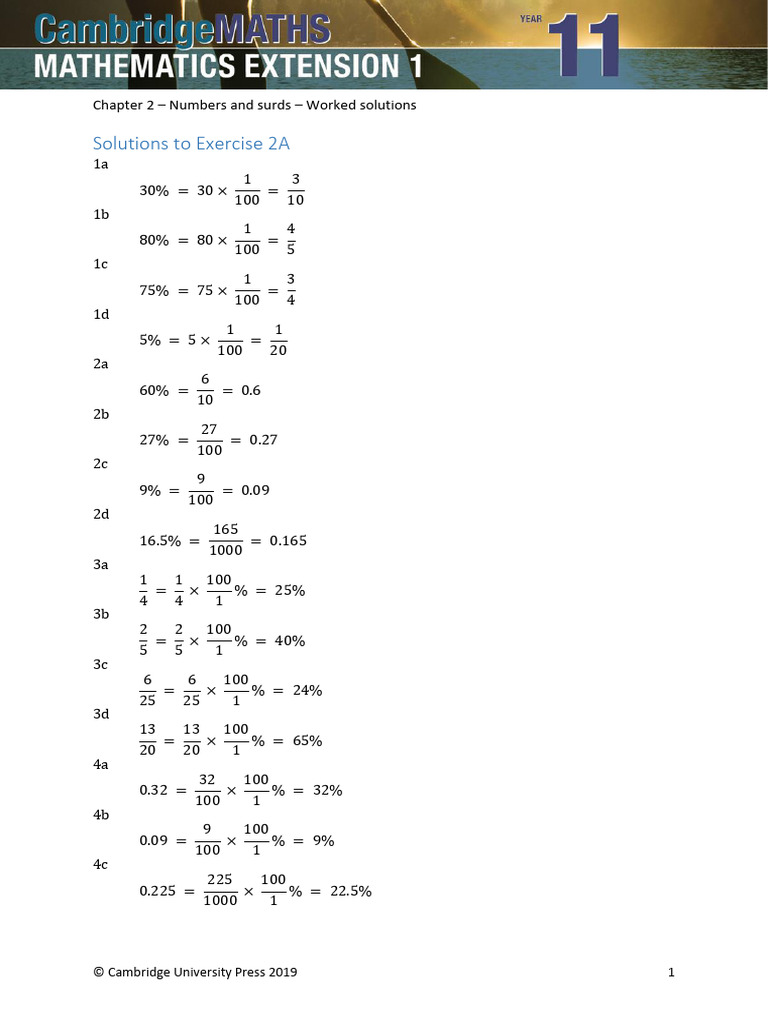 Chapter 2 Worked Solutions | PDF | Mathematical Concepts | Mathematical ...